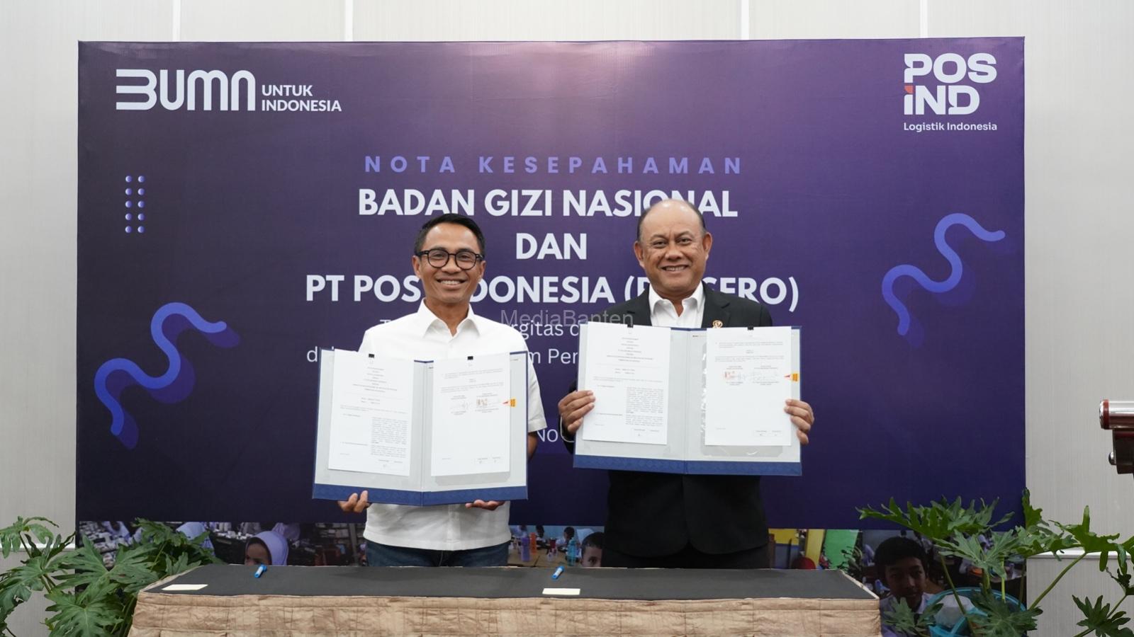 Pos Indonesia dan BGN MoU Dukung Program Pemenuhan Gizi Nasional - MediaBanten.Com